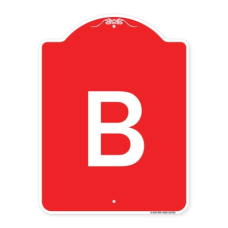 Signmission Designer Series Sign-Sign W/ Letter B, Red & White Aluminum ...