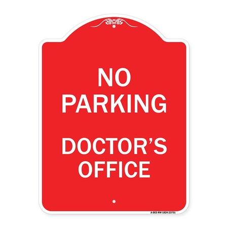 Signmission Designer Series No Parking Doctors Office, Red & White ...