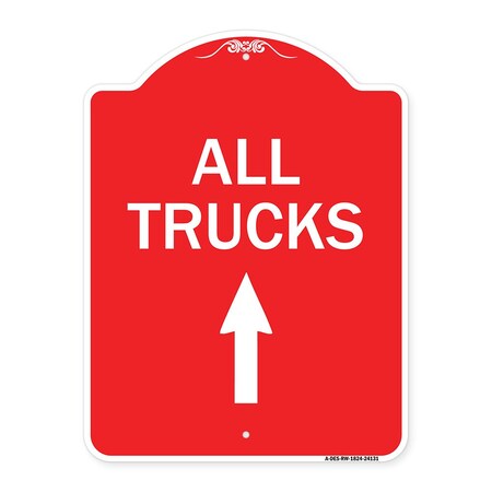 Signmission Driveway Sign All Trucks Move Ahead W/ Up Arrow, Red ...