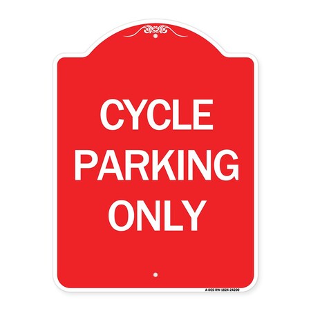 Signmission Designer Series Sign-Cycle Parking Only, Red & White ...