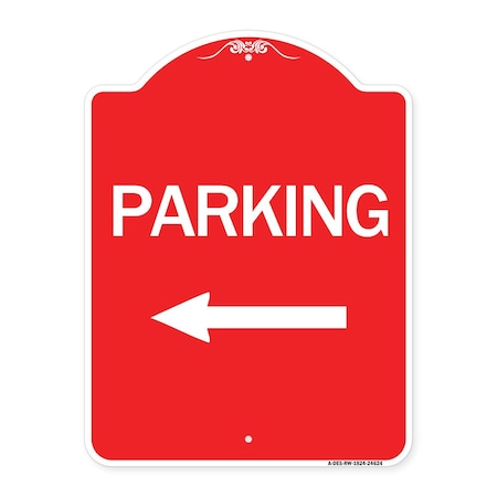 Signmission Designer Series Sign Parking W/ Left Arrow, Red & White ...