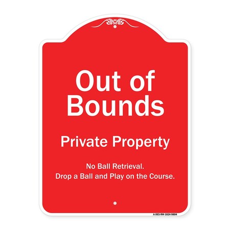 Signmission Designer Series Sign Out Of Bounds, Red & White Heavy-Gauge ...