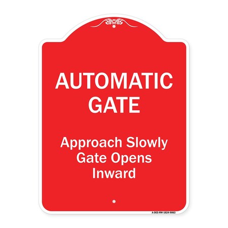 Signmission Automatic Gate Approach Slowly Gate Opens Inward Heavy ...