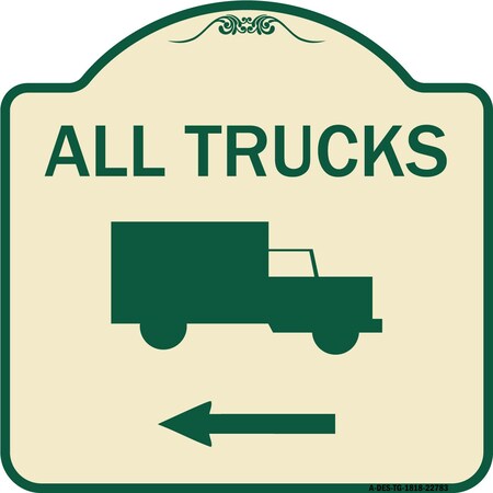 Signmission Trucks All Trucks W/ Truck & Left Arrow Heavy-Gauge ...