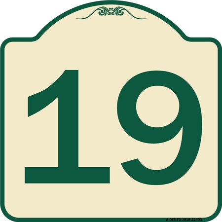 Signmission Sign with Number 19 Heavy-Gauge Aluminum Architectural Sign ...