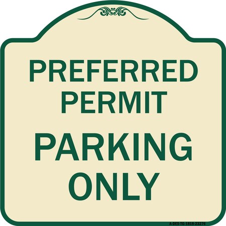 Signmission Preferred Permit Parking Only Heavy-Gauge Aluminum ...