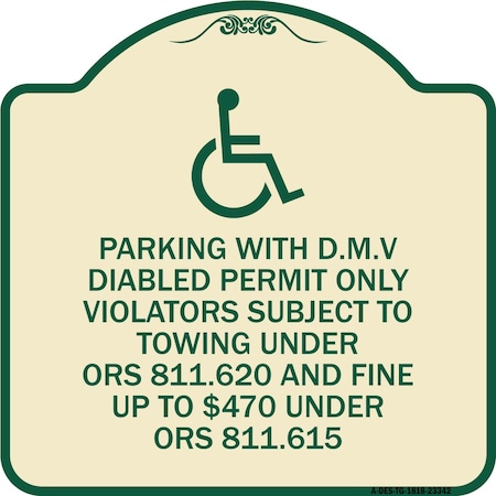 Signmission Parking with D.M.V Disabled Permit Only Violators Subject ...