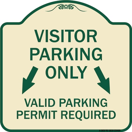 Signmission Parking Area Visitors Parking Only Valid Parking Permit ...
