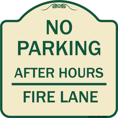 Signmission No Parking After Hours Fire Lane Heavy-Gauge Aluminum ...
