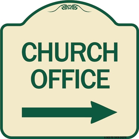 Signmission Church Office With Right Arrow Heavy-Gauge Aluminum ...