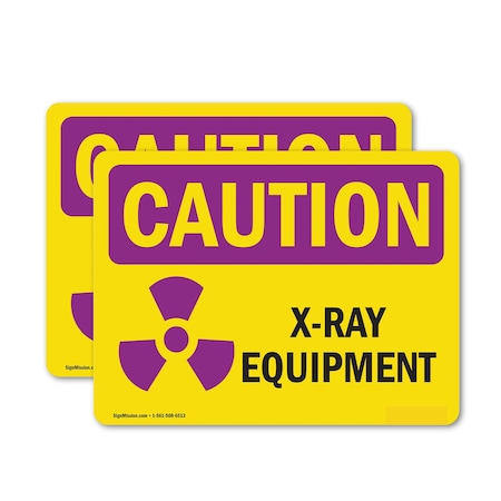 Signmission X-Ray Equipment OSHA Caution Radiation Sign, Vinyl Decal ...