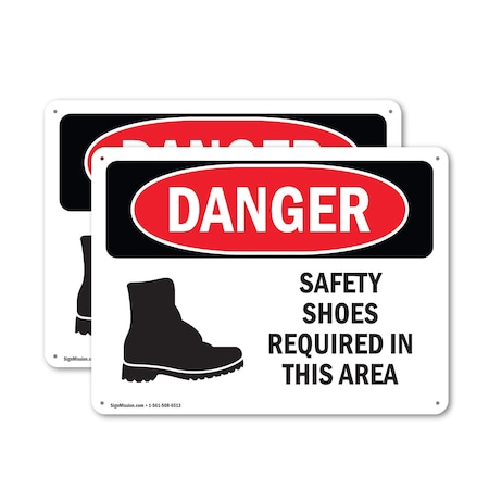 Signmission Safety Shoes Required Area Symbol Danger Sign, Plastic ...