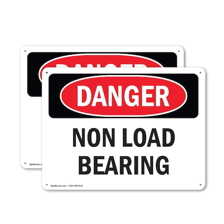 Signmission Non Load Bearing Danger Sign, Plastic, 10in W x 7in L, 2PK ...