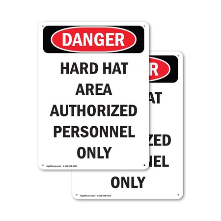 Signmission Portrait Hard Hat Area Authorized Personnel Only Danger ...