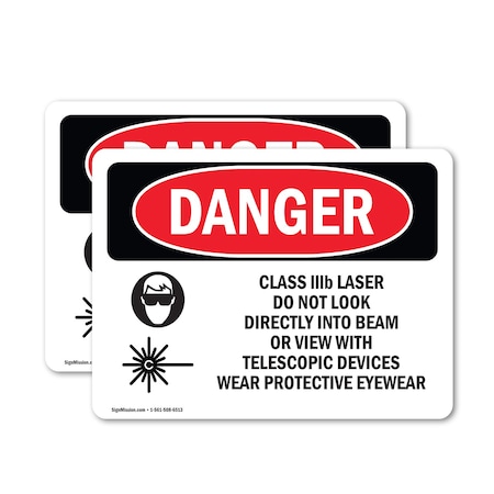 Signmission Class IIIb Laser Do Not Look Into Beam Danger Sign, Vinyl ...