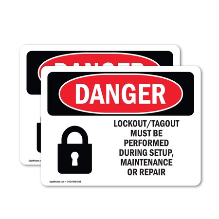Signmission Lockout Tagout Setup Maintenance Repair Danger Sign, Vinyl ...