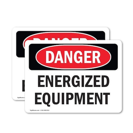 Signmission Energized Equipment Danger Sign, Vinyl Decal, 5in W x 3.5in ...