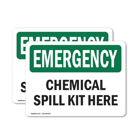 Signmission Chemical Spill Kit Here Emergency Sign, Vinyl Decal, 24in W ...
