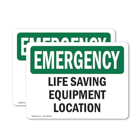 Signmission Life Saving Equipment Location, 24 in W x Rectangle, Vinyl ...