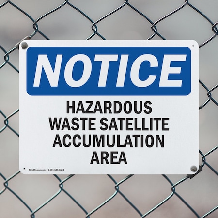 Signmission Hazardous Waste Satellite Accumulation Area OSHA Notice ...