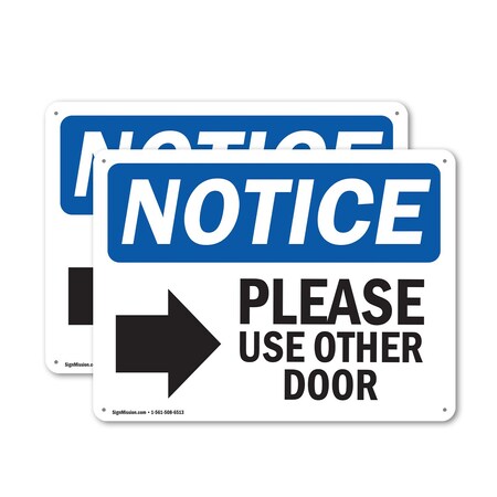 Signmission Please Use Other Door, 10 in W x Rectangle, Plastic OS ...