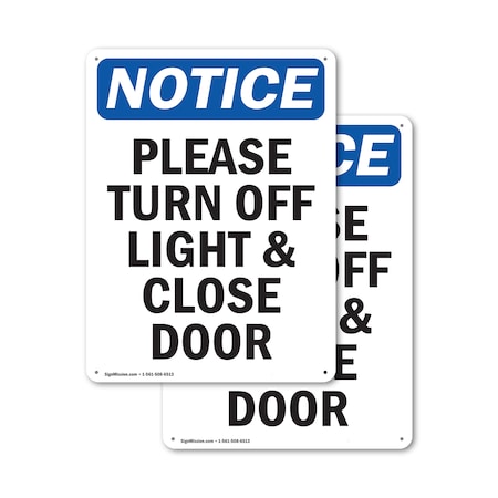 Signmission Please Turn Off Light & Close Door, 10 in W x Rectangle ...