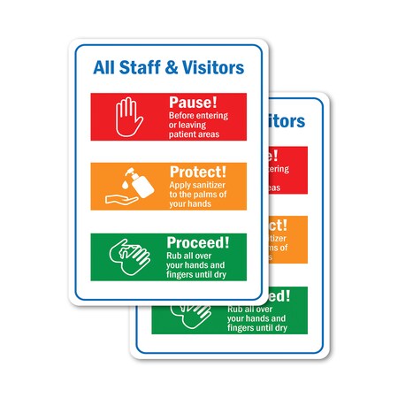 Signmission All Staff & Visitors, Vinyl Decal, 7 in x 5 in OS-2PACK-NS ...