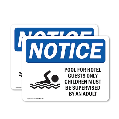 Signmission DANGER Pool For Hotel Guests Only Children, 5 in W x ...