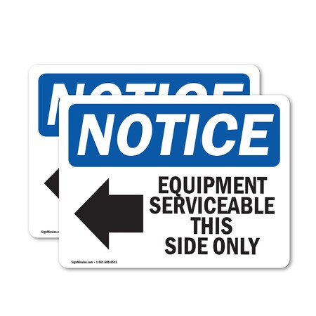 Signmission Equipment Serviceable This Side Sign With Symbol, 18 in W x ...