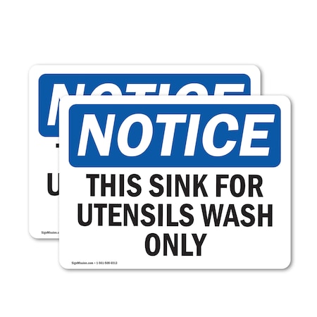 Signmission This Sink For Utensil Wash Only, 18 in W x Rectangle, Vinyl ...