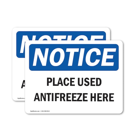 Signmission Place Used Antifreeze Here, 24 in W x Rectangle, Vinyl ...