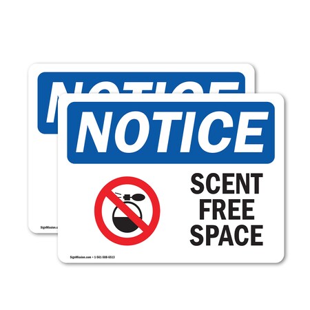 Signmission Scent Free Space Sign With Symbol, 7 in W x Rectangle ...