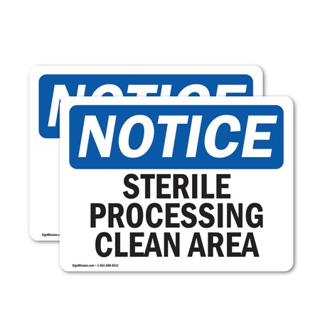 Signmission Sterile Processing Clean Area, 5 in W x Rectangle, Vinyl ...