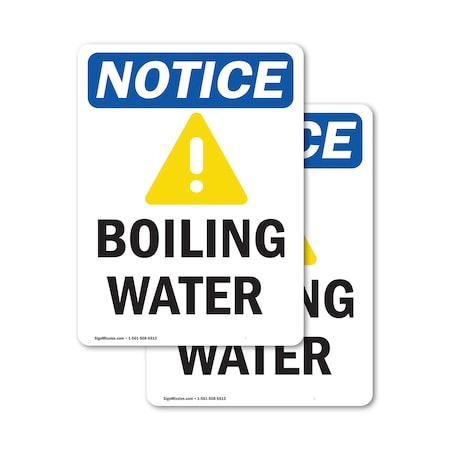 Signmission Boiling Water Sign With Symbol, 7 in W x Rectangle, Vinyl ...