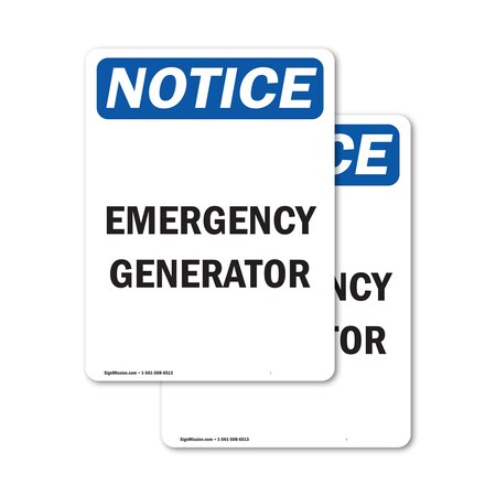 Signmission Emergency Generator, 5 in W x Rectangle, Vinyl Decal OS ...