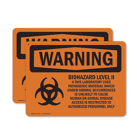 Signmission Biohazard Level II This Laboratory With Symbol OSHA Warning ...