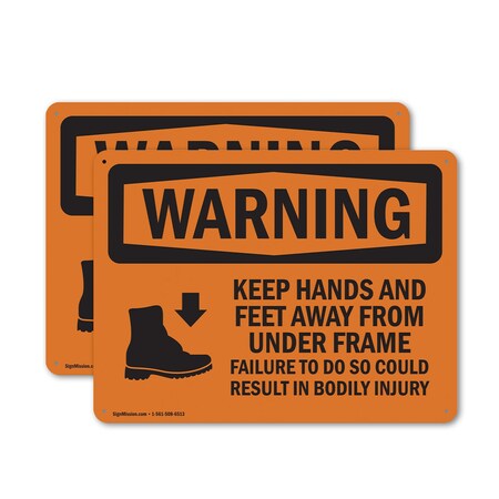Signmission Keep Hands Feet Away Failure Bodily Injury OSHA Warning ...