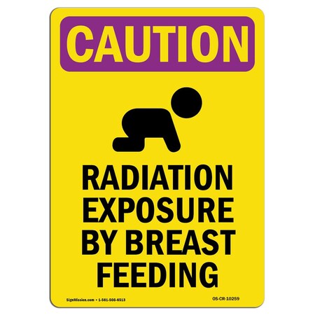 Signmission OSHA CAUTION RADIATION Sign, Radiation Exposure W/ Symbol ...