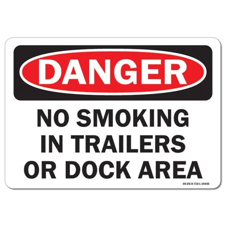 Signmission OSHA Sign, No Smoking In Trailers or Dock Area, 24in X 18in ...