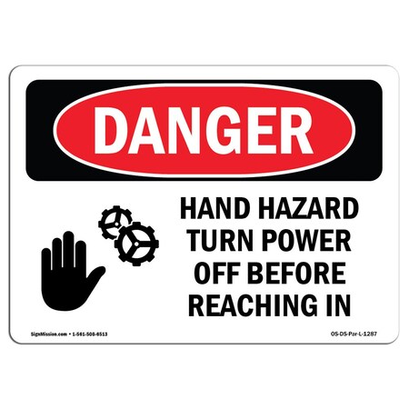 Signmission OSHA Danger Sign, 10" Height, 14" Width, Aluminum, Hand ...