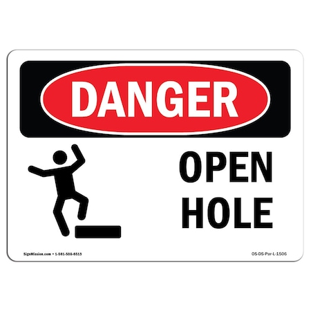 Signmission Safety Sign, OSHA Danger, 10" Height, Aluminum, Open Hole ...