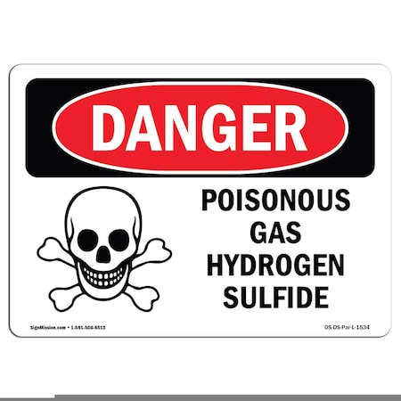 Signmission OSHA Sign, 10" Height, 14" Width, Aluminum, Poisonous Gas ...