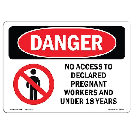 Signmission Safety Sign, OSHA Danger, 3.5" Height, 5" Width, No Access ...