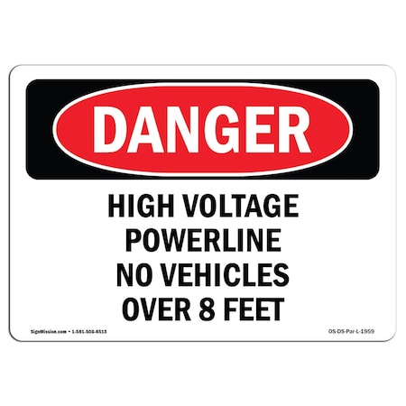 Signmission OSHA Danger Sign, 5" Height, 7" Width, High Voltage ...
