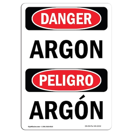 Signmission Safety Sign, OSHA Danger, 24" Height, Rigid Plastic, Argon ...