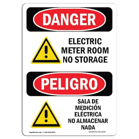 Signmission Safety Sign, OSHA Danger, 24" Height, Electric Meter Room ...