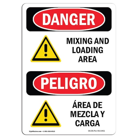 Signmission Safety Sign, OSHA Danger, 10" Height, Rigid Plastic, Mixing ...