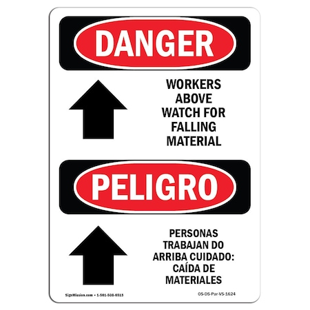 Signmission Safety Sign, OSHA Danger, 24" Height, Aluminum, Workers ...