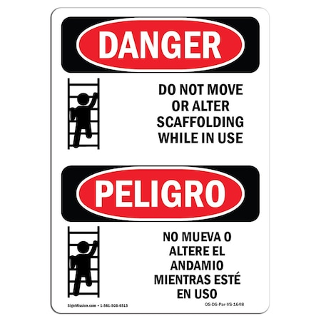 Signmission Safety Sign, OSHA Danger, 18" Height, Aluminum, Do Not Move ...
