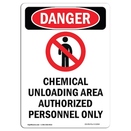 Signmission Safety Sign, OSHA Danger, 24" Height, Chemical Unloading ...